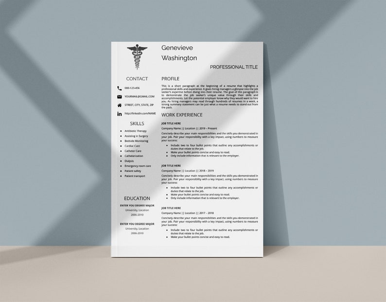 Student Nurse Resume Template for Google Docs, School Nurse Resume ...