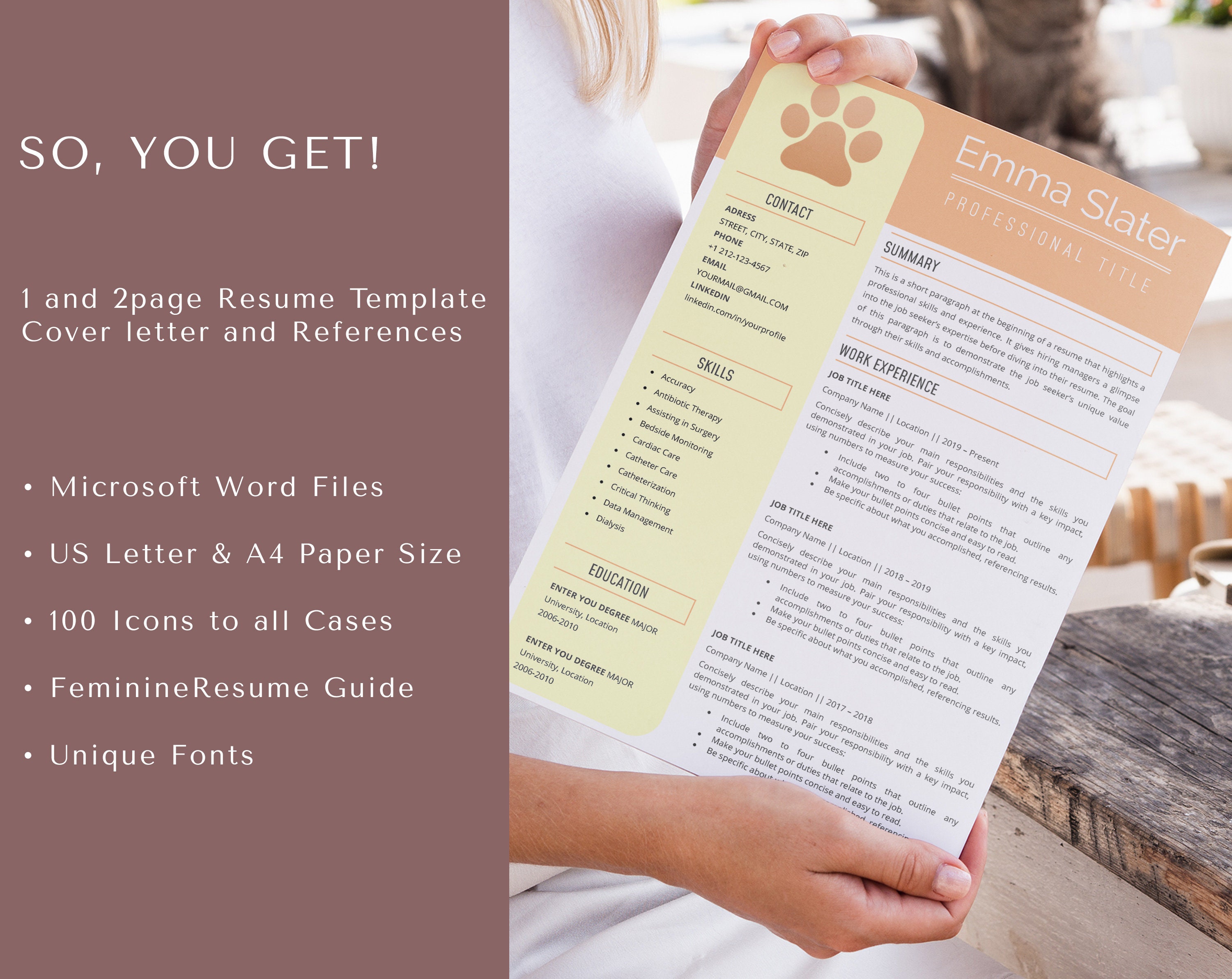 Veterinarian & Veterinary Assistant Resume Template and Cover Letter ...