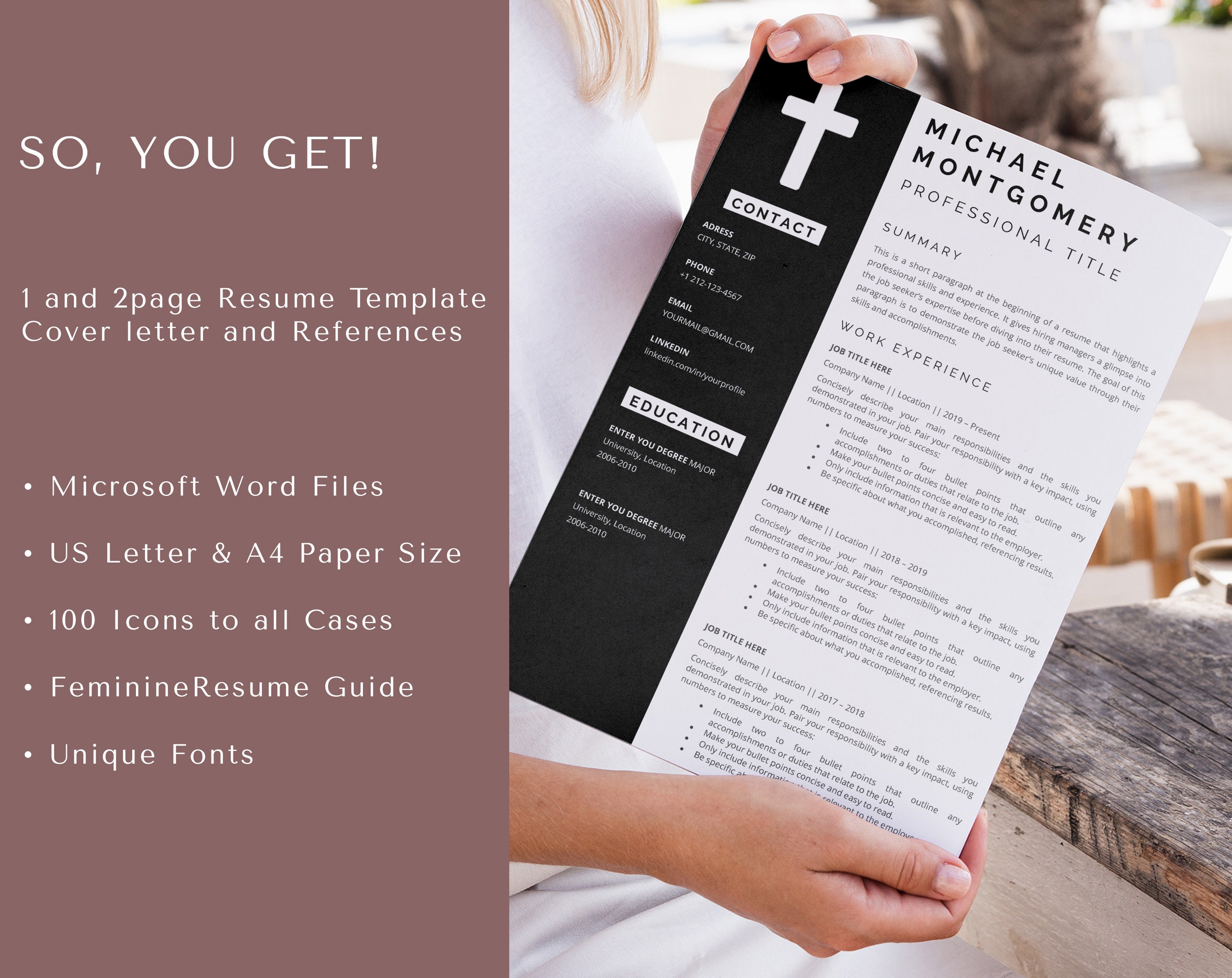 Pastor Resume Template for Word, Religion Resume, Church Administrator ...