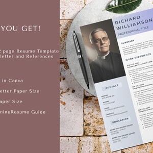 Pastor Resume Template for Canva, Religion Resume, Church Cv, Chaplain ...