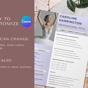 Ballet Resume Template for Canva: Perfect for Showcasing Your Ballerina ...