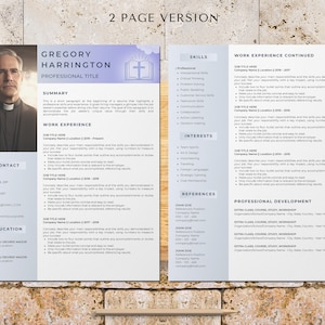 Pastor Resume Template for Canva, Church Resume, Religion Cv, Chaplain ...