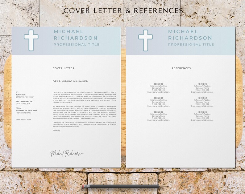 Pastor Resume Template for Canva, Cover Letter, Religion Teacher Resume ...