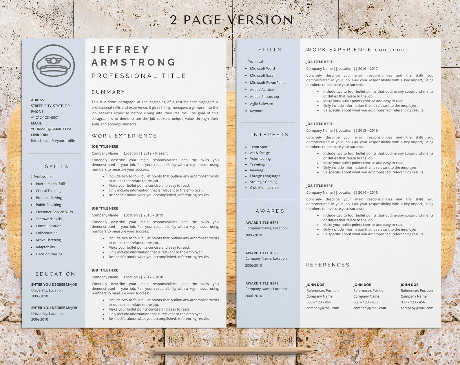 Pilot Resume Template for Word, Airline Pilot Resume, Helicopter Pilot ...