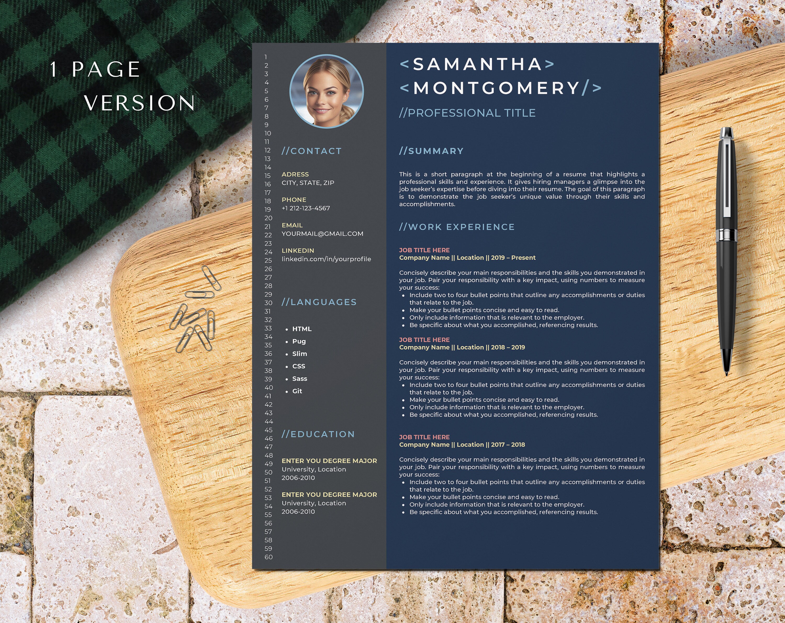 Programmer Resume Template for Canva, Software Developer Engineer, Web ...