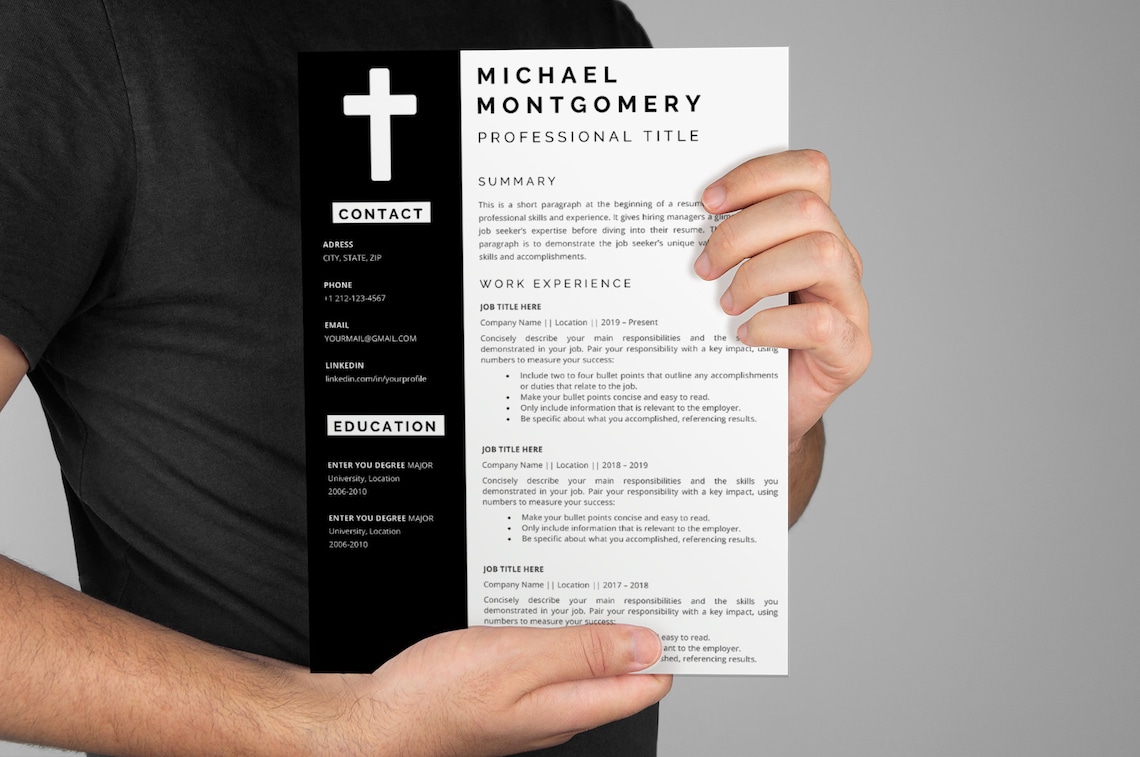Pastor Resume Template for Word, Religion Resume, Church Administrator ...