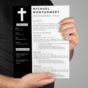 Pastor Resume Template for Word, Religion Resume, Church Administrator ...