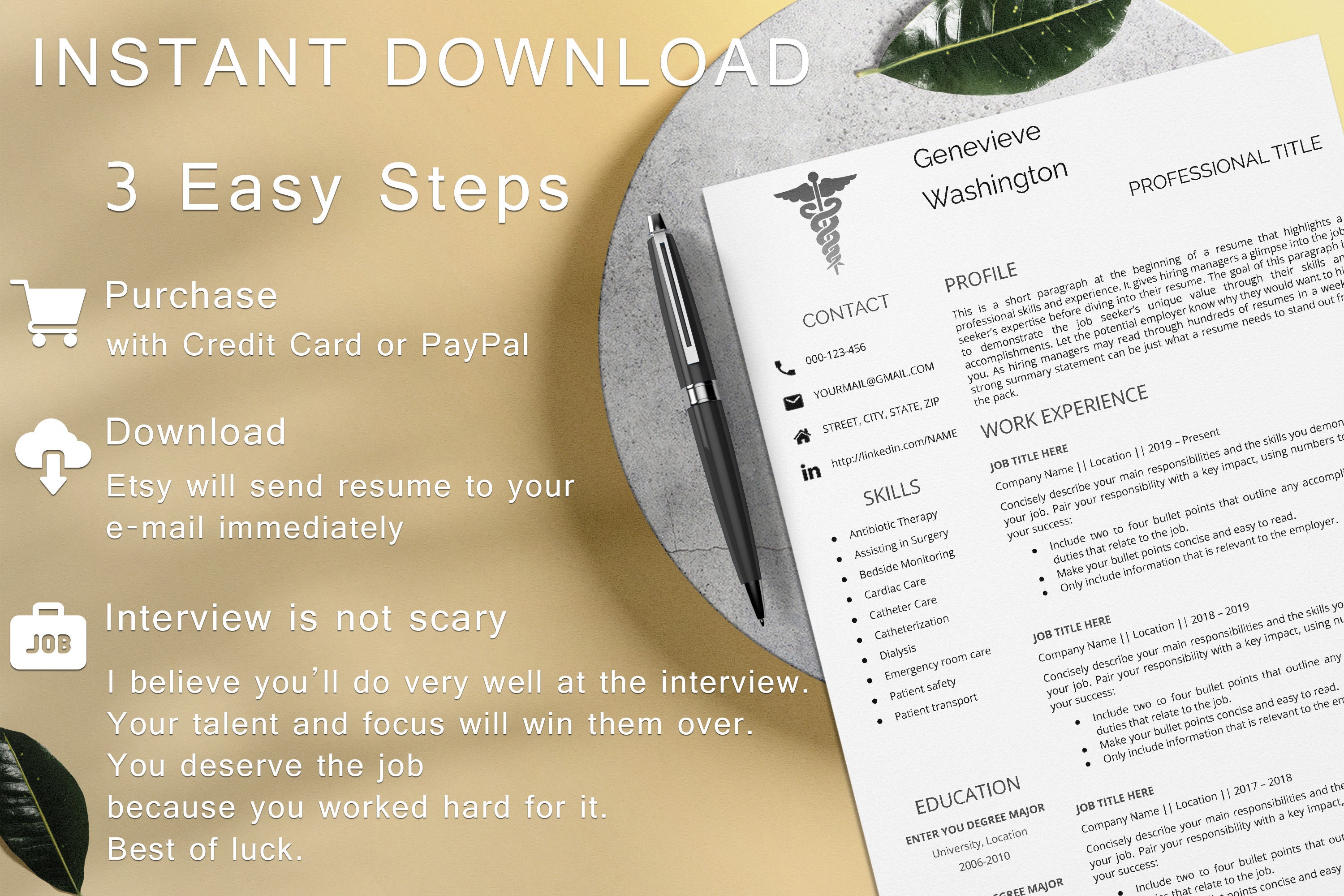 Student Nurse Resume Template for Google Docs, School Nurse Resume ...