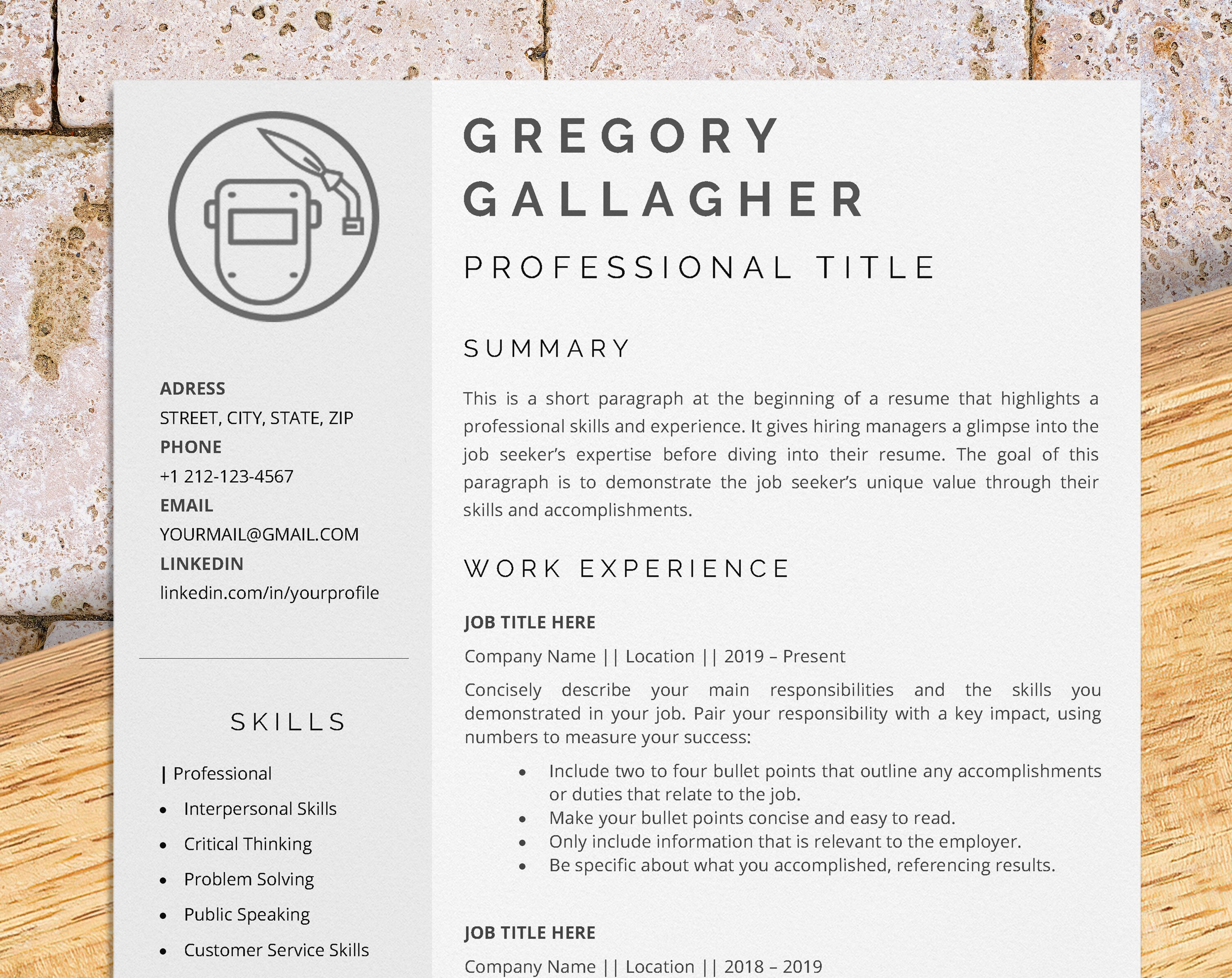 Welder Resume Template for Word, Pipe Welder and Welder Helper Resume ...