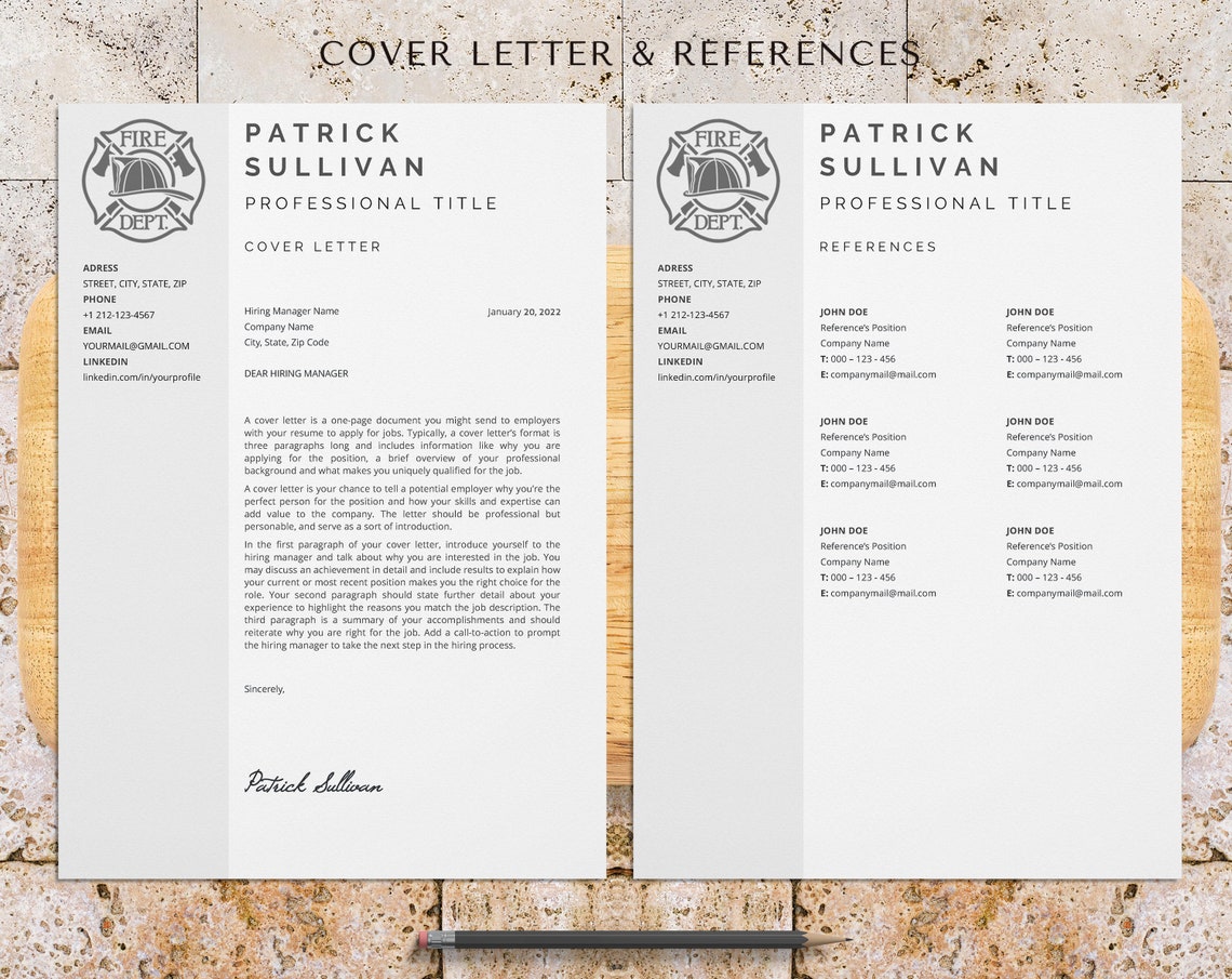 Firefighters Resume Template for Word, Fire Protection Engineer, Fire ...