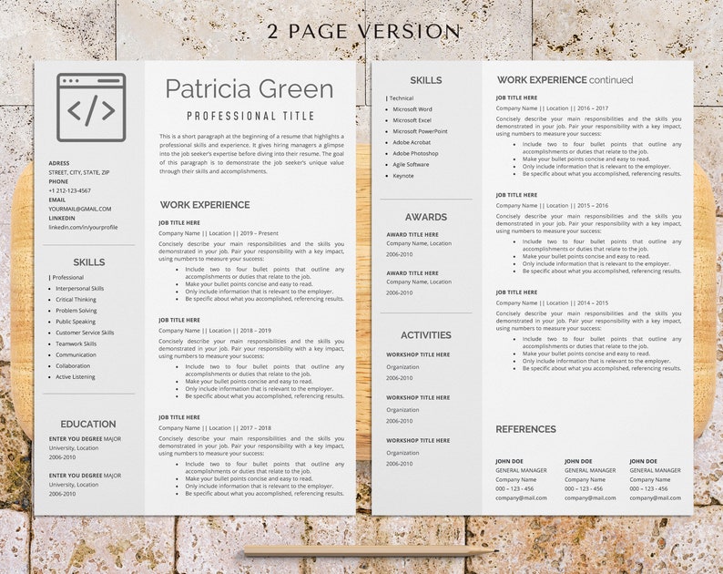 Software Engineer & Developer Resume Template, Programmer Resume, It ...