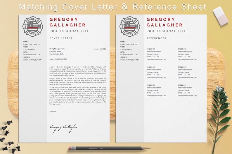 Firefighter Resume Template for Word Wildland Firefighter - Etsy