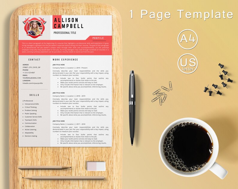 Firefighters Resume Template for Word Fire Inspectors CV - Etsy