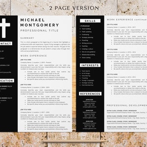 Pastor Resume Template for Word, Religion Resume, Church Administrator ...