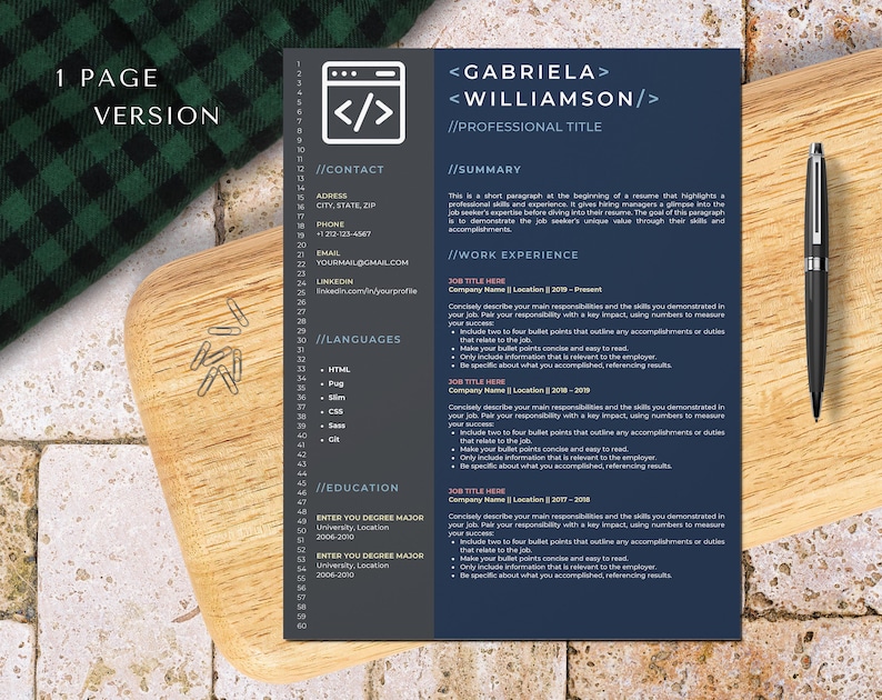 Software Developer Resume Template for Canva, Software Engineer, It ...