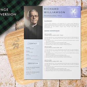 Pastor Resume Template for Canva, Religion Resume, Church Cv, Chaplain ...