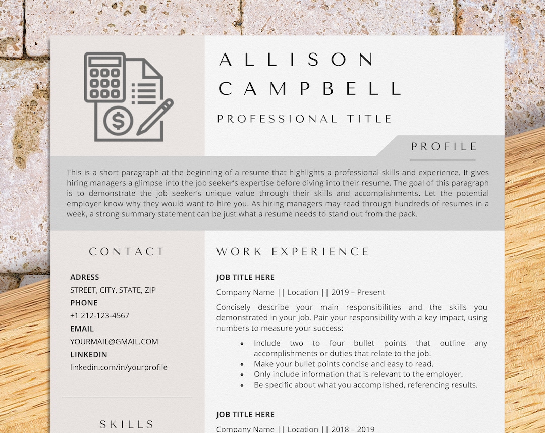 Professional Accountant Resume Template for Word, Accountant Assistant ...