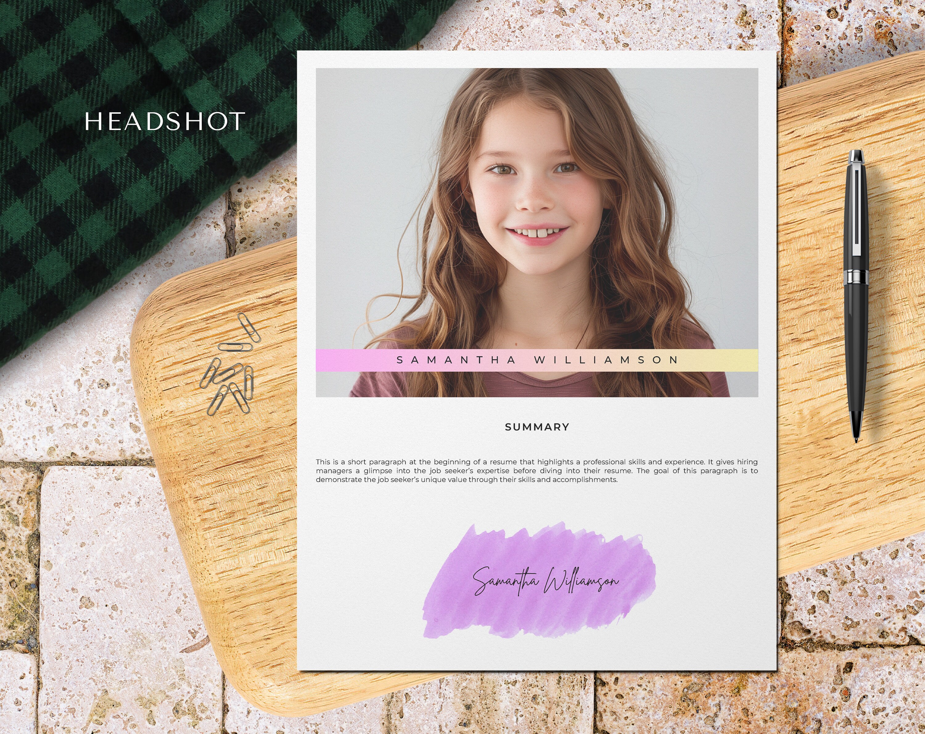 Child Actor Resume Template With Photo for Canva, Child Model Actor and ...