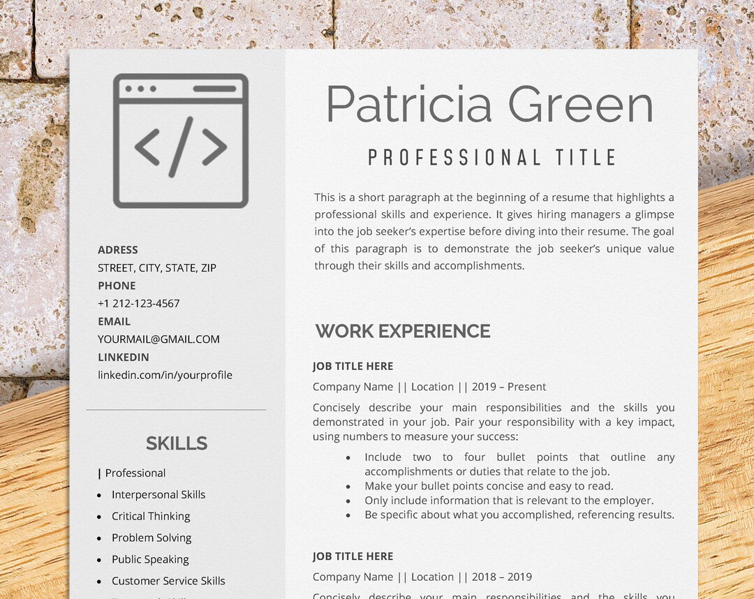 Software Engineer & Developer Resume Template, Programmer Resume, It ...