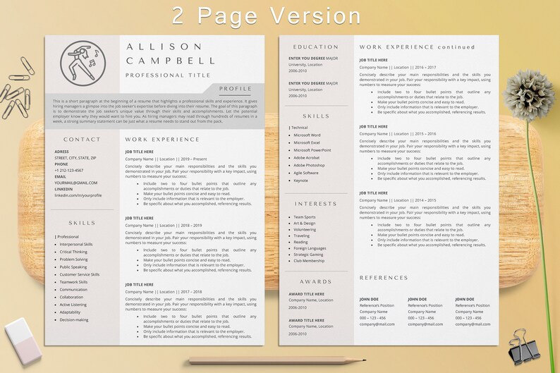 Dancer Resume Template for Word Dance Teacher Resume Dance - Etsy