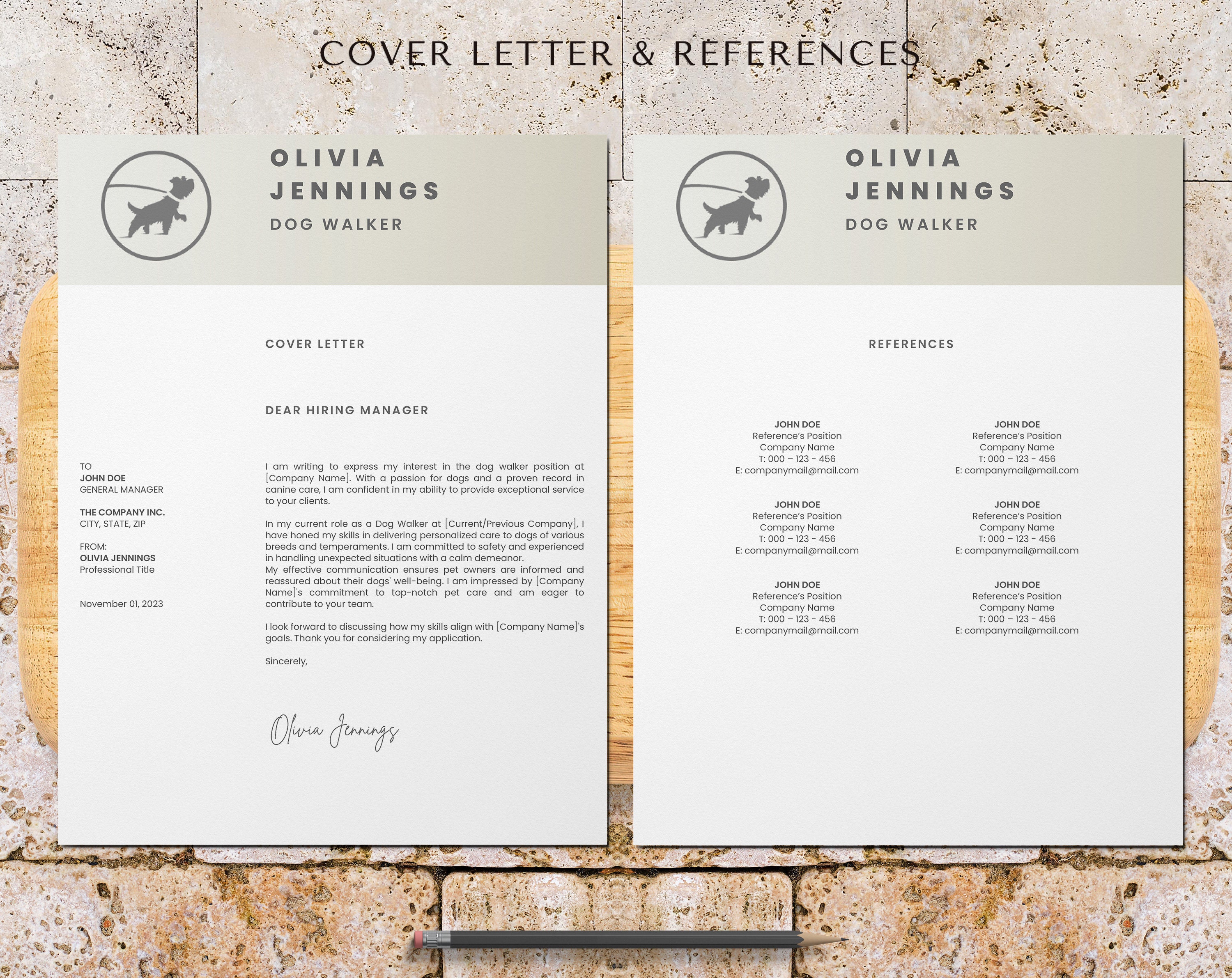 Dog Walker Resume Template for Canva, Pet Sitter, Dog Trainer, Dog ...