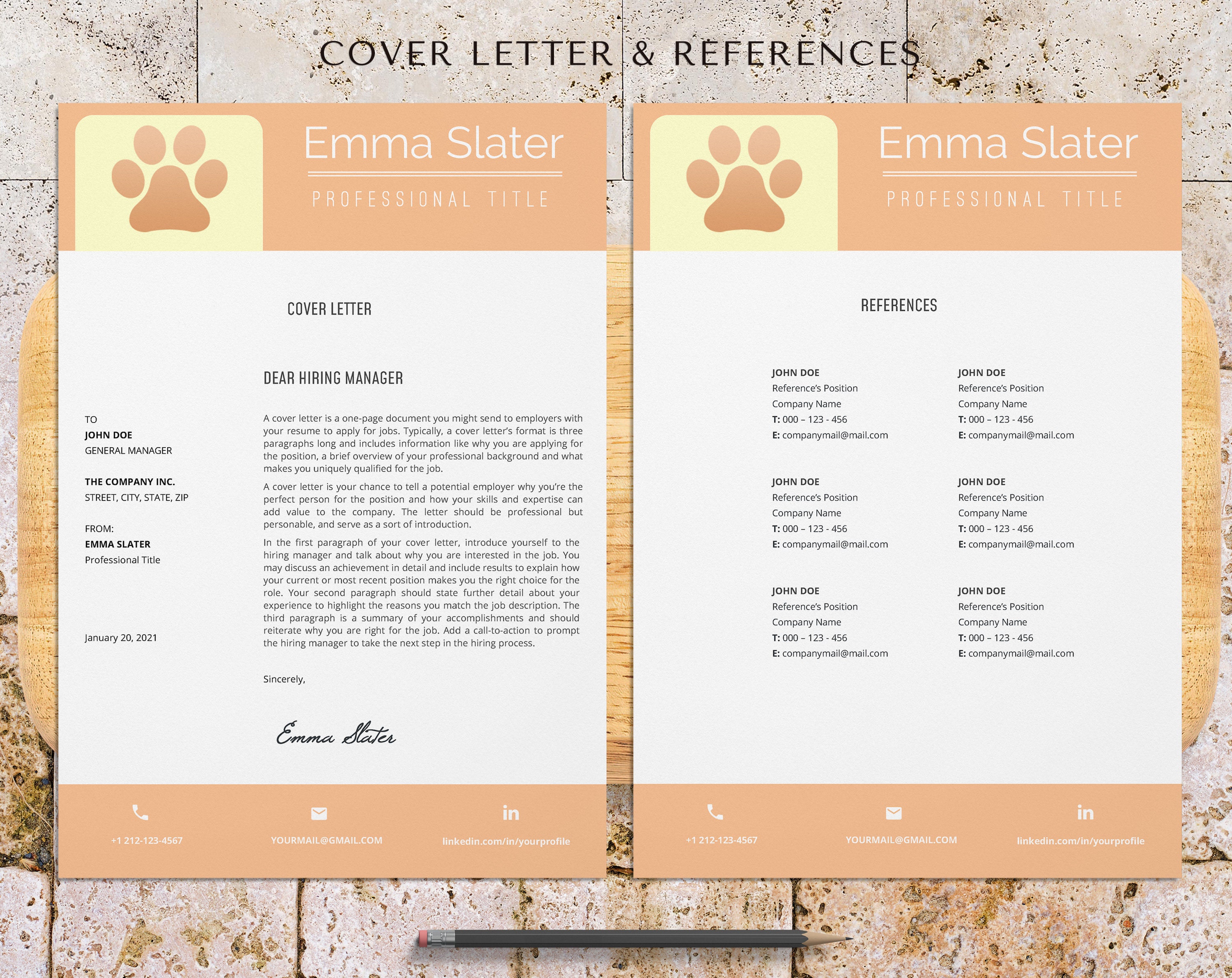 Veterinarian & Veterinary Assistant Resume Template and Cover Letter ...