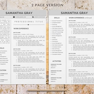 Modern Resume Template for Word, Professional, Minimalist, Basic ...