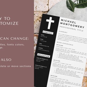 Pastor Resume Template for Word, Religion Resume, Church Administrator ...