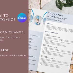 Flight Attendant Resume Template for Canva, Stewardess Resume, Aviation ...