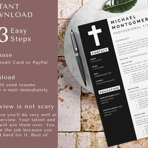 Pastor Resume Template for Word, Religion Resume, Church Administrator ...