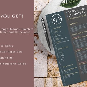 Developer Resume Template for Canva: Highlight Skills as a Web or ...