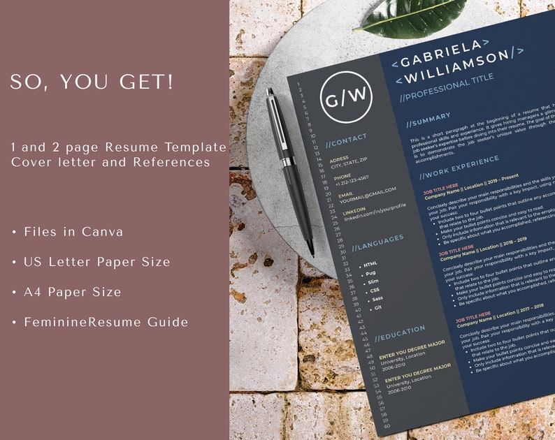 It Developer Resume Template for Canva, Software Developer and Engineer ...