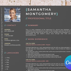 Java Developer Resume Template for Canva, Software Engineer, It ...