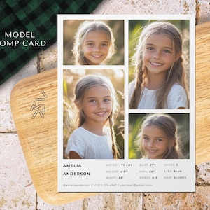Kids Model Comp Card for Canva: Design a Zed Child Talent Composite ...