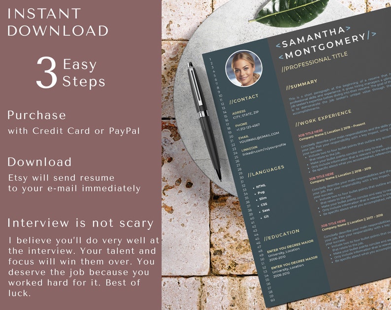 Software Engineer Resume Template for Canva, Web Developer, Software ...