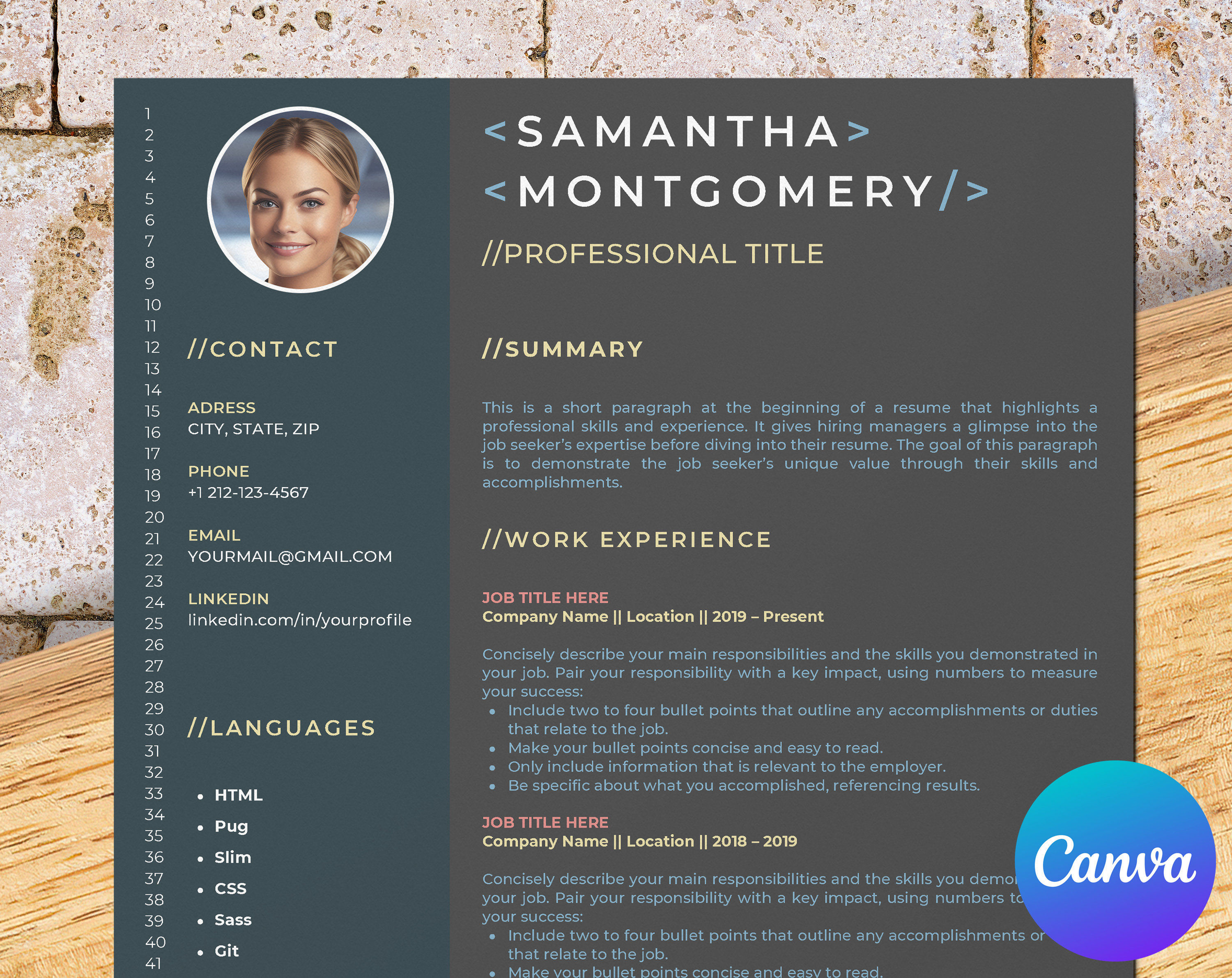Software Engineer Resume Template for Canva, Web Developer, Software ...