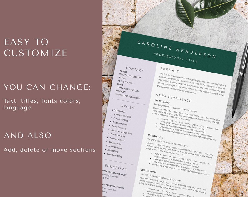 Mechanic Resume Template for Word, Automotive Technician Cv, Car and ...