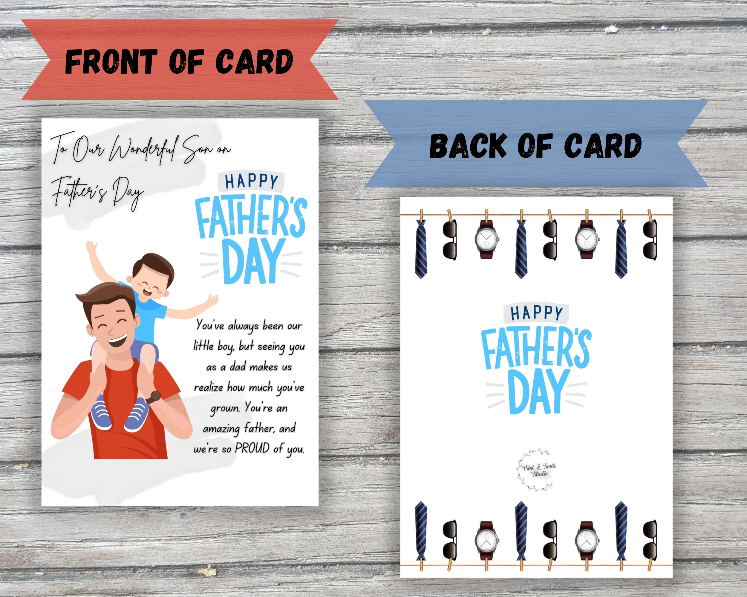 Father's Day Card for Son - to Our Wonderful Son on Father's Day ...