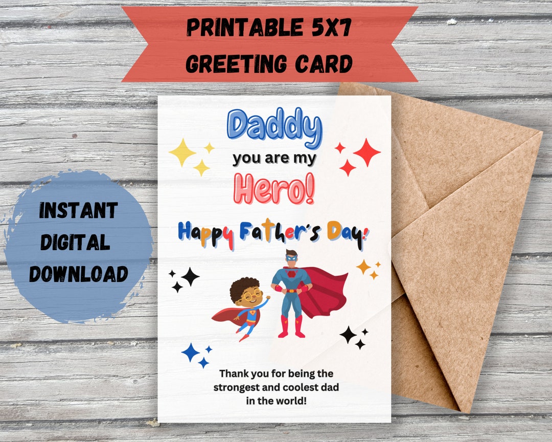 Superhero Dad Father's Day Card - Thank You for Being the Strongest and ...
