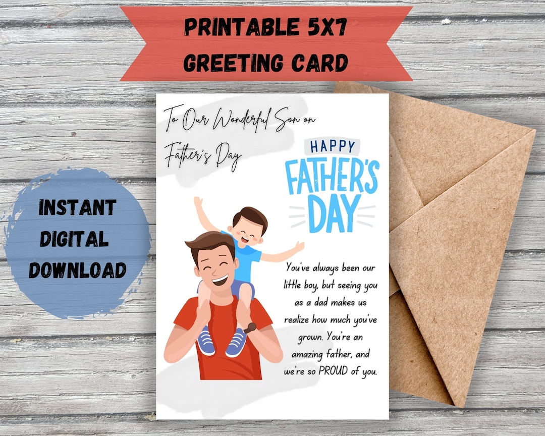 Father's Day Card for Son - to Our Wonderful Son on Father's Day ...