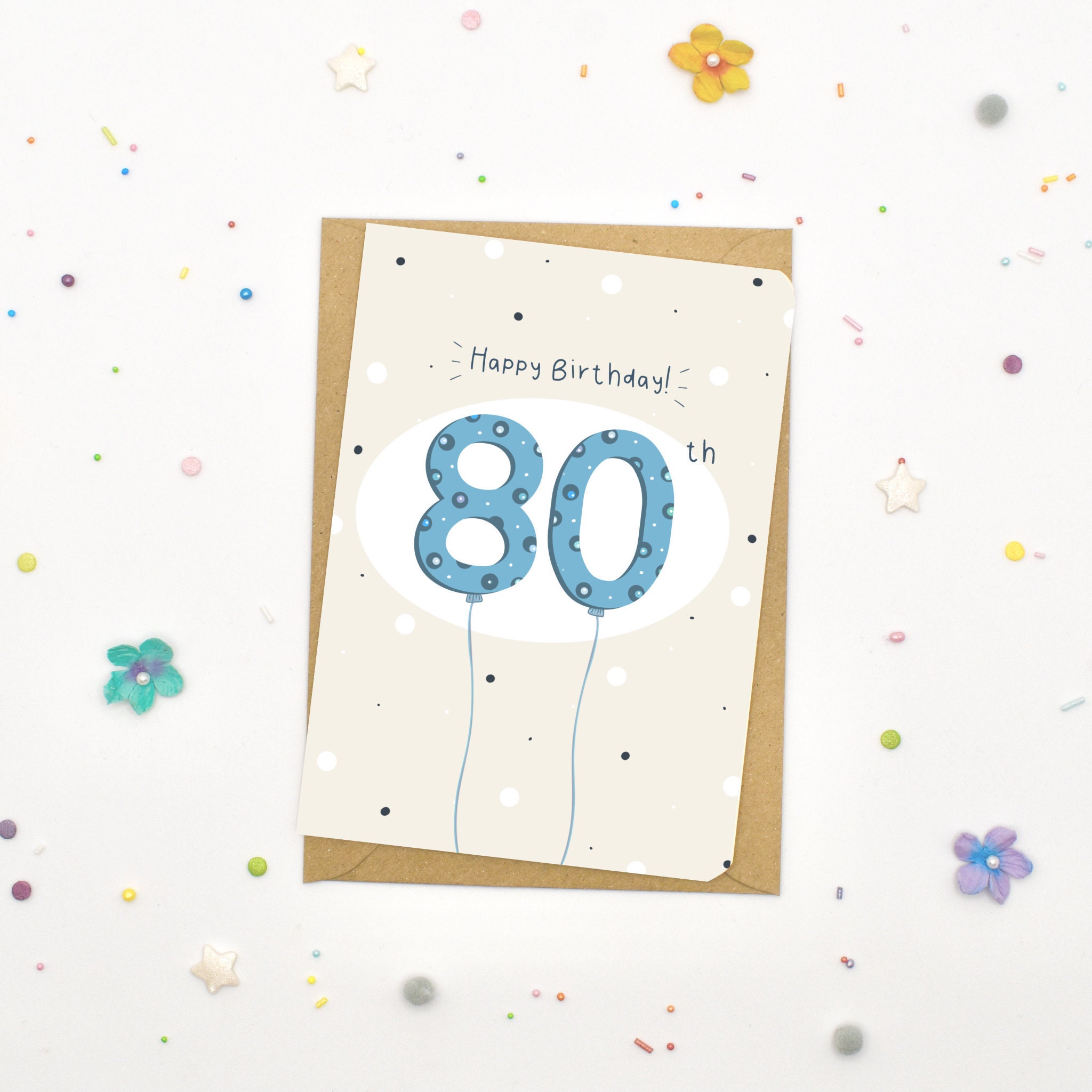 Tarjeta de cumpleaños número 80, feliz 80, ochenta hoy, octogésima ...