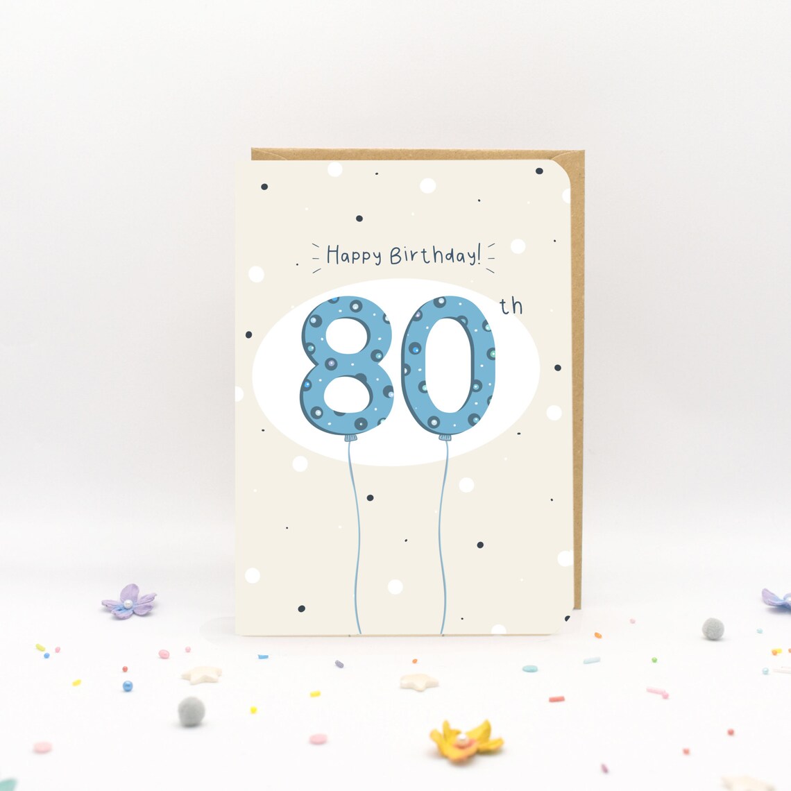 Tarjeta de cumpleaños número 80, feliz 80, ochenta hoy, tarjeta de ...