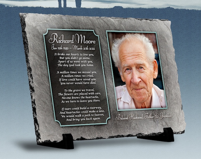 Personalised Engraved Slate Memorial Grave Marker Headstone Rustic ...