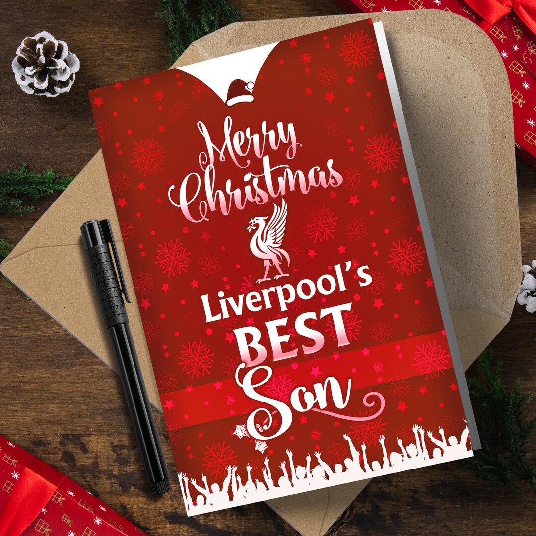 Liverpool Football Christmas Greetings Card for Son | Liverpool's Best ...