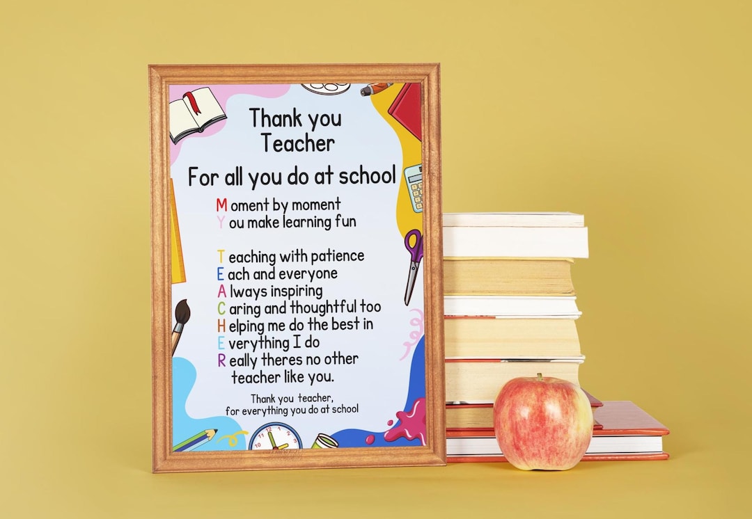 Teacher Appreciation Certificate: Printable Thank You Gift (A4 PDF ...
