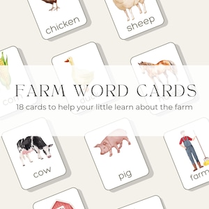 Farm Cards | Toddler + Preschool Education | Digital Download | Toddler ...