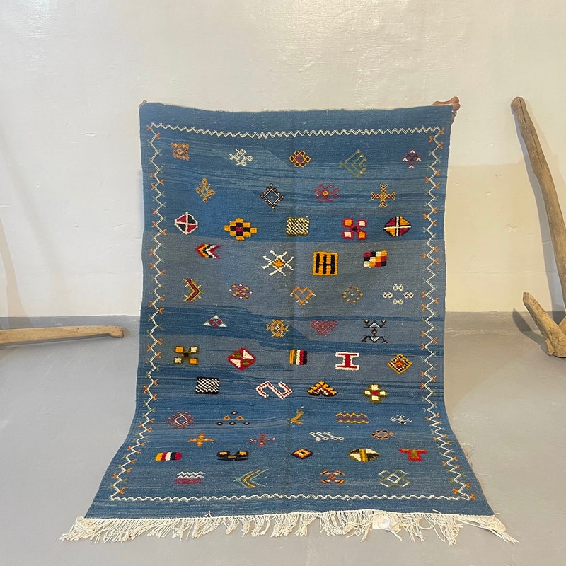 Blue Moroccan Rug - Etsy