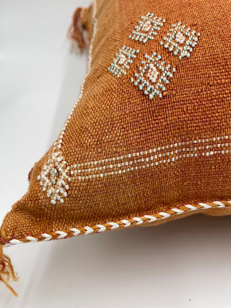 PEACH MOROCCAN Cactus Silk PILLOW 18x18 Throw Pillow Cover, Handmade ...