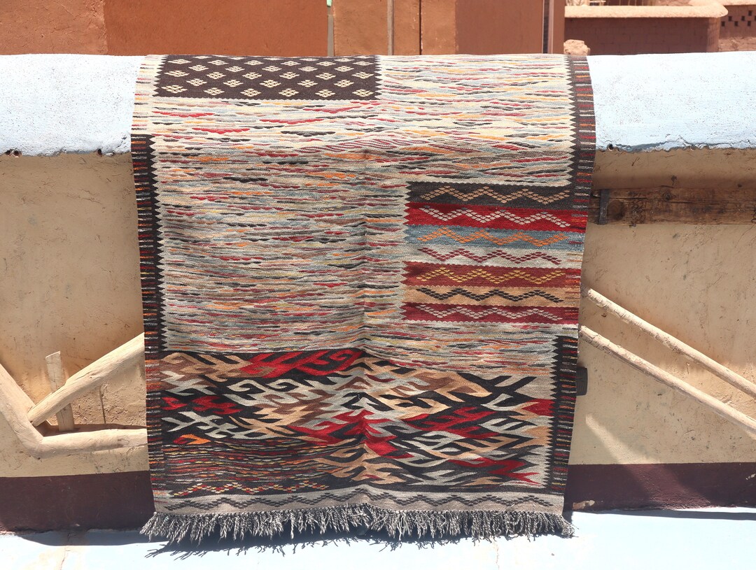 Ancient Rug, 3x5 Stunning Area Rug, Amazing Berber Rug Traditional ...