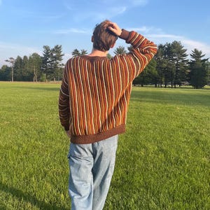 Unisex Autumn Stripe Crochet Sweater Pattern - Etsy